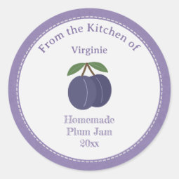 Rustic Plum Jam Label Sticker | Zazzle