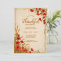 Rustic Poppy Thanksgiving Celebration Invitation | Zazzle