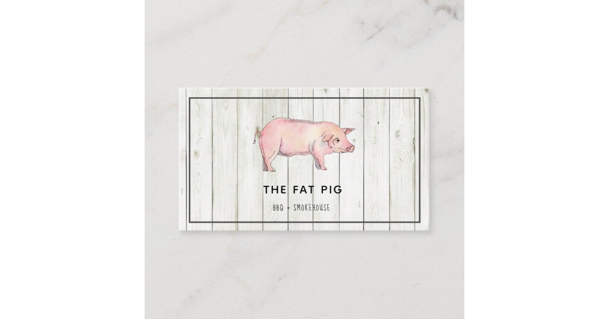 Rustic Pork BBQ Resturant Business Card | Zazzle