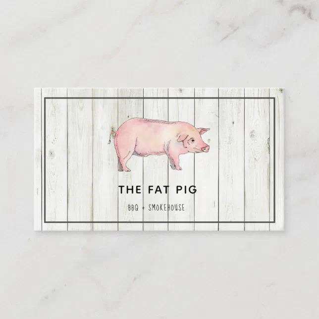 Rustic Pork BBQ Resturant Business Card | Zazzle