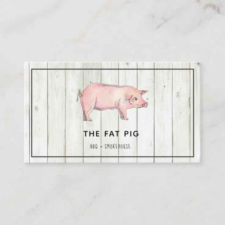Rustic Pork BBQ Resturant Business Card | Zazzle