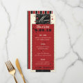 Rustic Poster: Red & Black Custom Wedding Menu | Zazzle