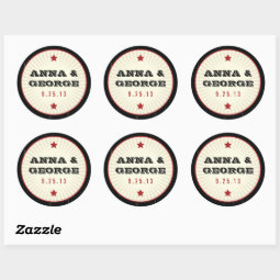 Rustic Poster: Red & Black Sticker Seal | Zazzle