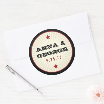 Rustic Poster: Red & Black Sticker Seal | Zazzle