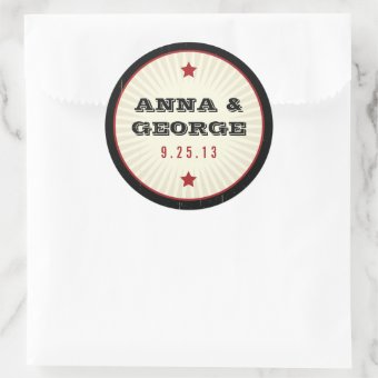 Rustic Poster: Red & Black Sticker Seal | Zazzle