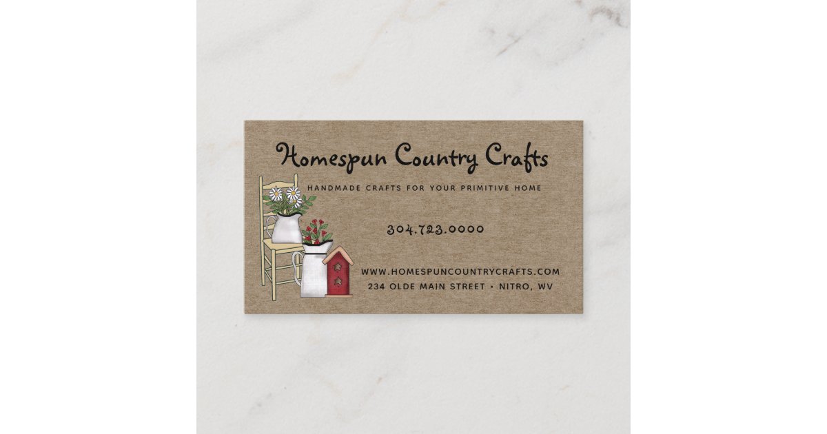 Rustic Primitive Country Kraft Business Card | Zazzle
