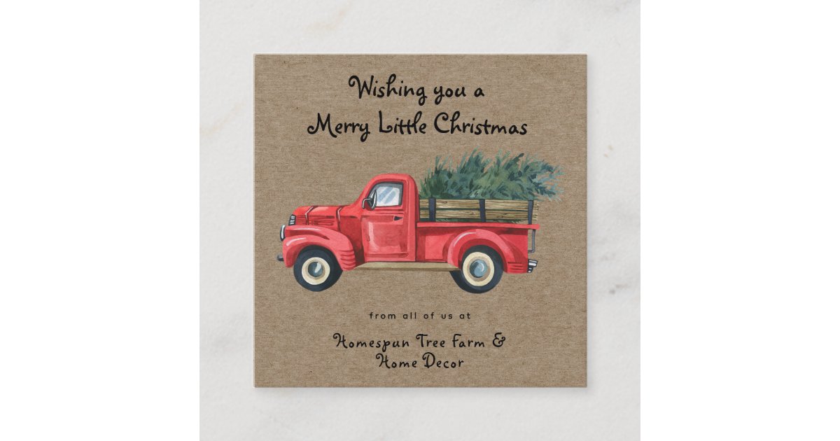 Rustic Primitive Country Kraft Christmas Kraft Square Business Card ...