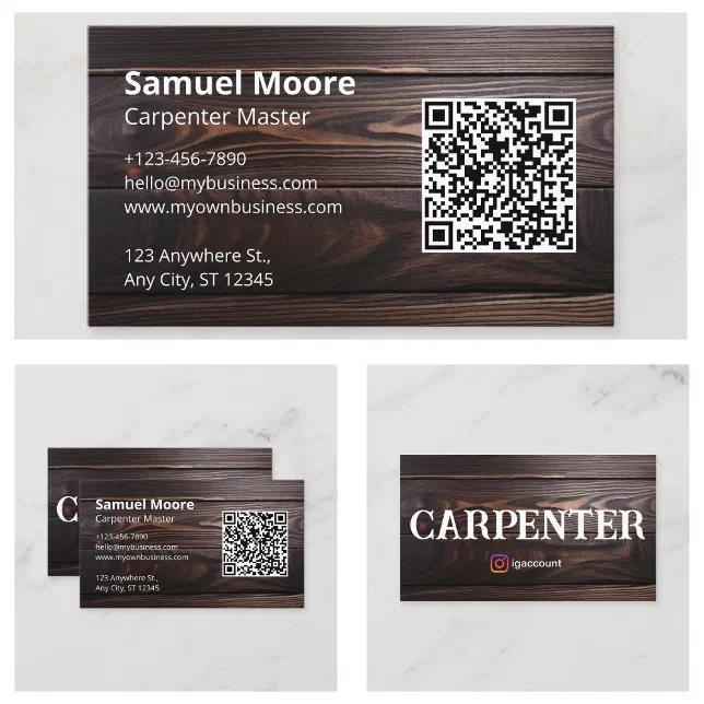 Rustic Professional Woodworking Carpenter Business Card | Zazzle