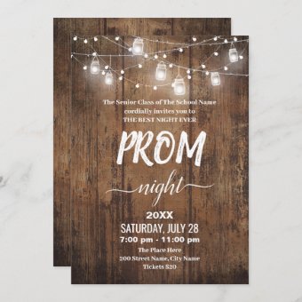 Rustic Prom Invitation | Zazzle