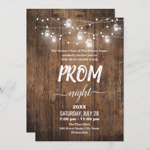 Rustic Prom Invitation | Zazzle