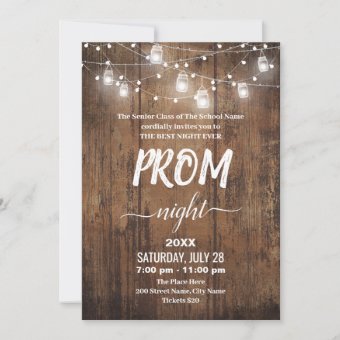 Rustic Prom Invitation | Zazzle