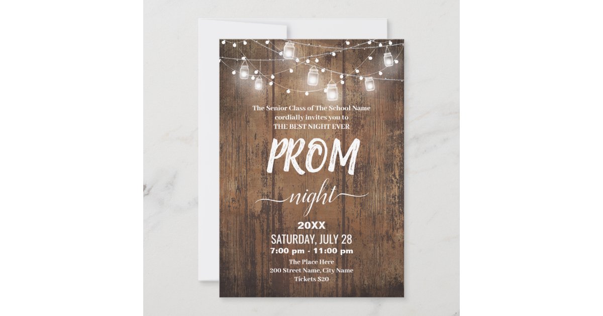 Rustic Prom Invitation | Zazzle