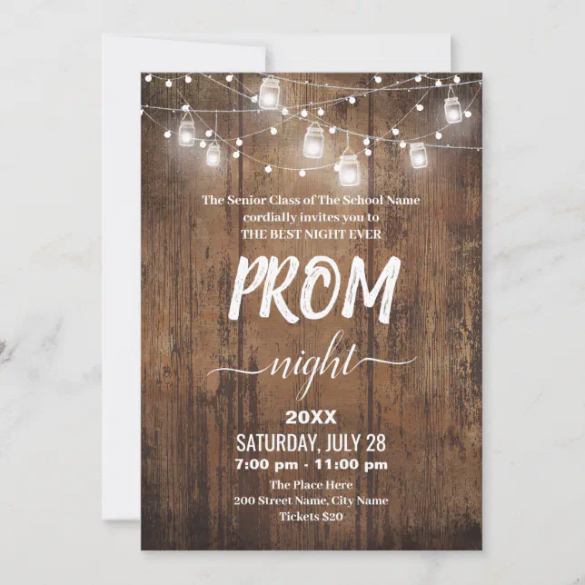 Rustic Prom Invitation | Zazzle