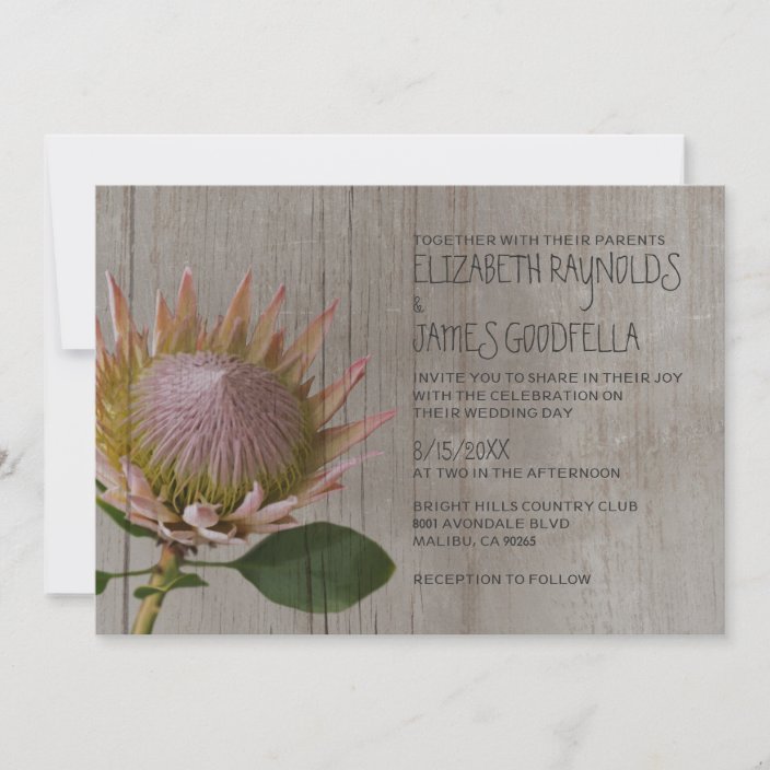 Rustic Protea Wedding Invitations | Zazzle.com