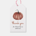 Rustic Pumpkin Baby Shower Thank You Gift Tags | Zazzle