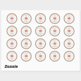 Rustic Pumpkin Pie Label Sticker | Zazzle
