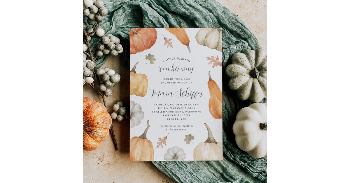 Rustic Pumpkins Fall Baby Shower Invitation | Zazzle