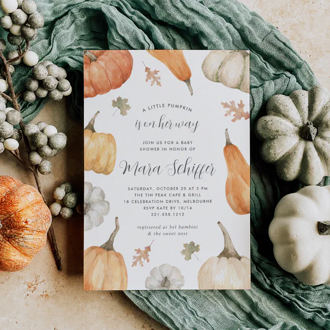 Rustic Pumpkins Fall Baby Shower Invitation | Zazzle