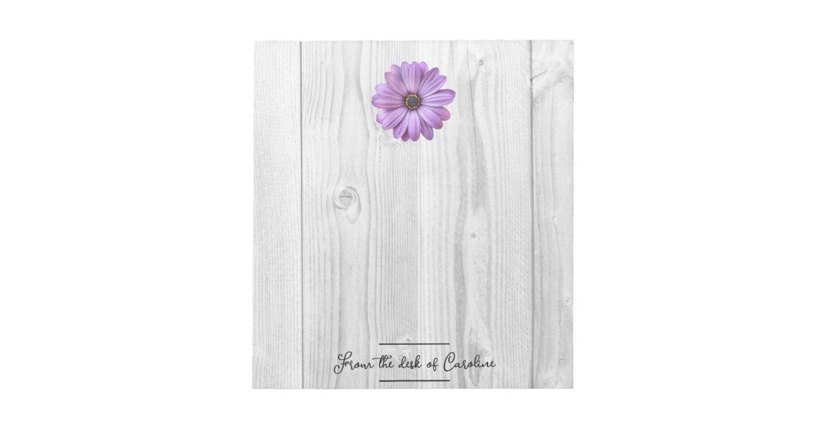 Rustic Purple Daisy Personalized Notepad | Zazzle