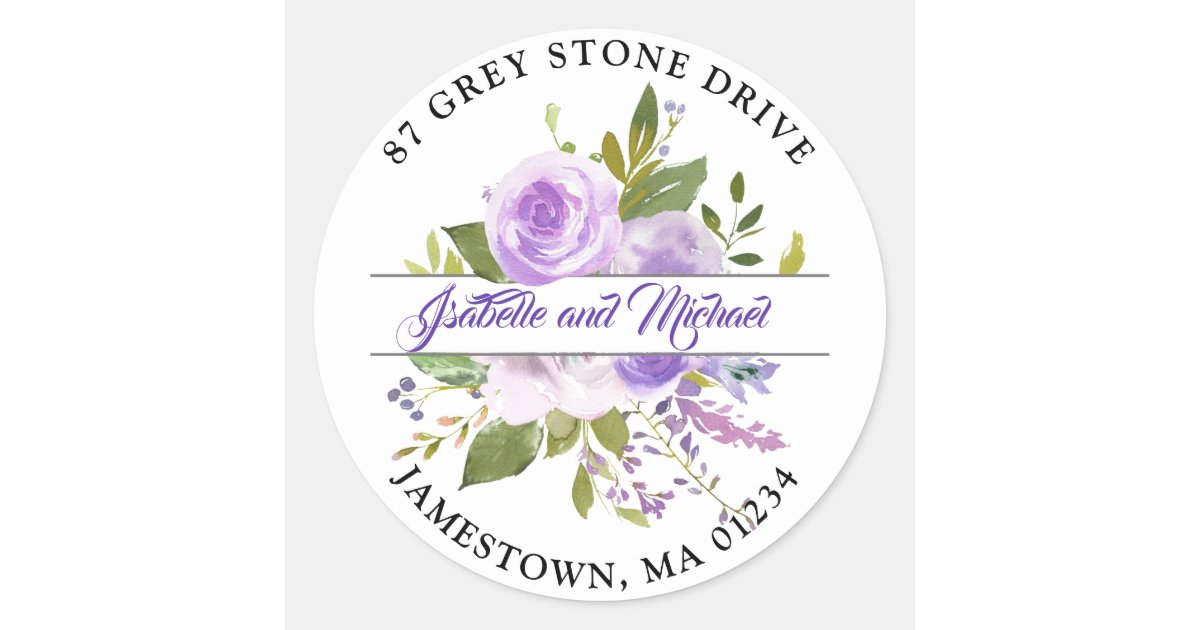 Rustic Purple Floral Return Address Label | Zazzle