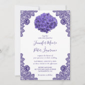 Rustic Purple Floral Wedding Invitation | Zazzle