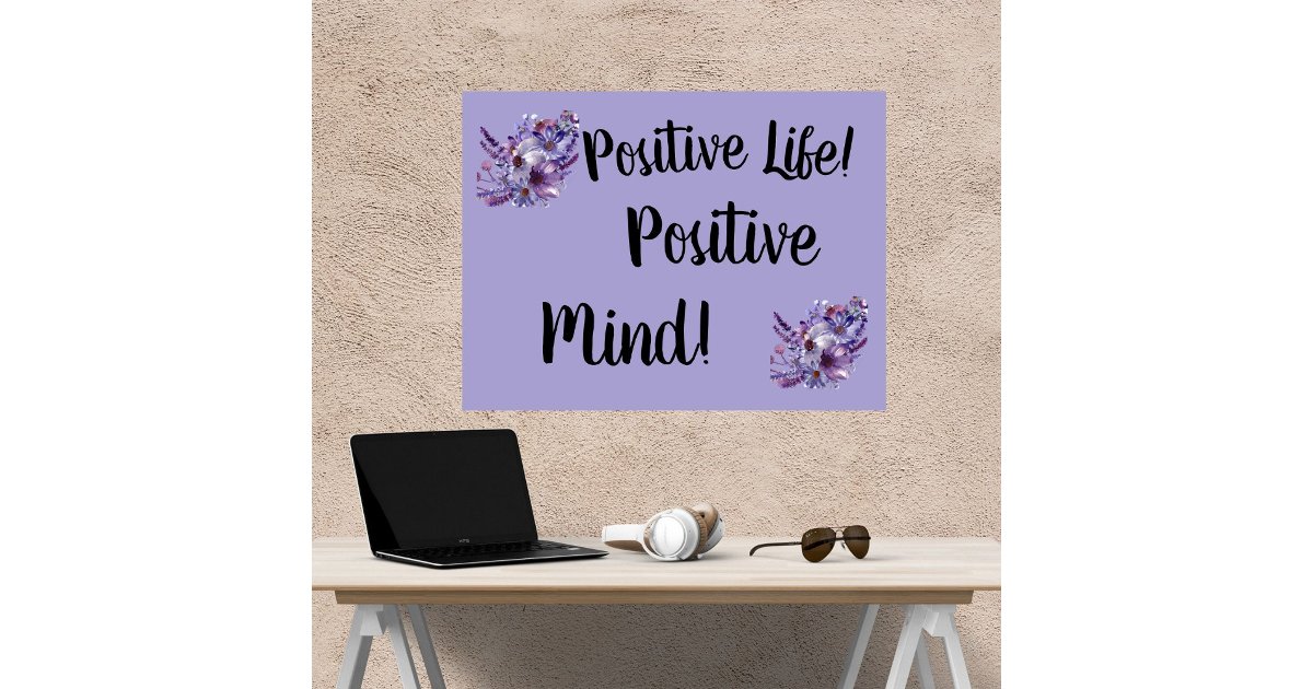 Rustic Purple Positivity Box Sign | Zazzle