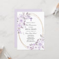 Rustic Purple Rose Floral First Holy Communion Invitation | Zazzle