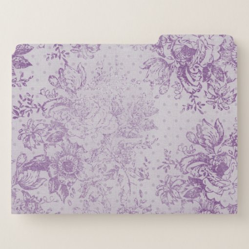 rustic purple, shabby chic,pale lavender florals, file folder | Zazzle