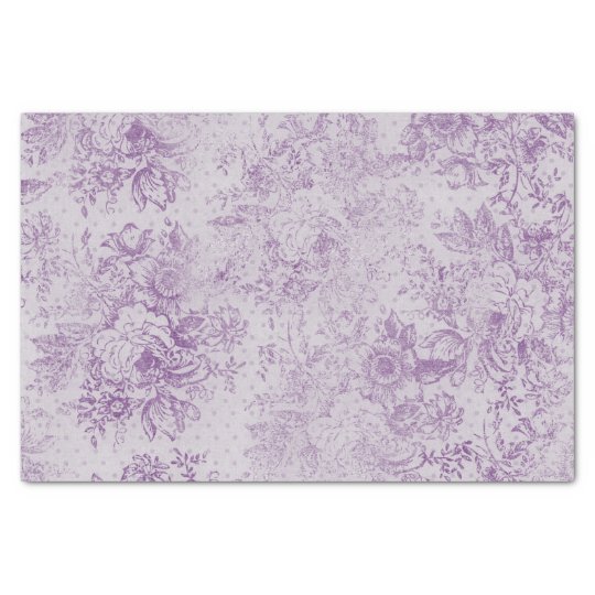 rustic purple, shabby chic,pale lavender florals, tissue paper | Zazzle.com
