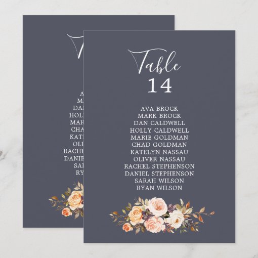 Rustic | Purple Table Number Seating Chart Cards | Zazzle
