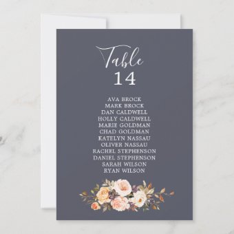 Rustic | Purple Table Number Seating Chart Cards | Zazzle