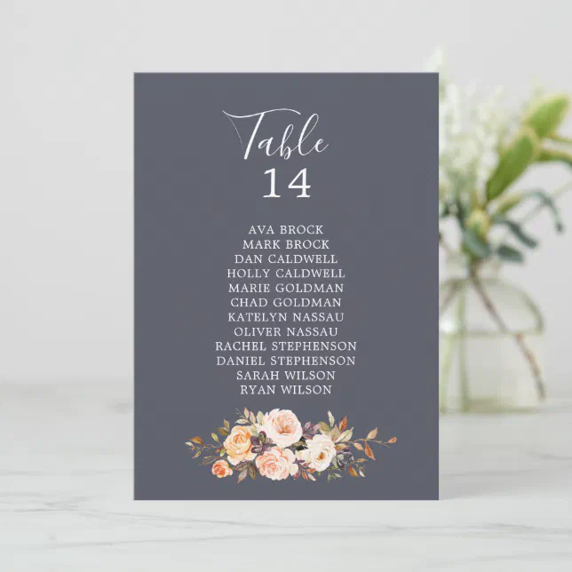 Rustic | Purple Table Number Seating Chart Cards | Zazzle