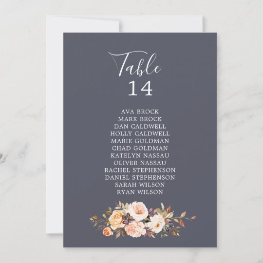 Rustic | Purple Table Number Seating Chart Cards | Zazzle.com