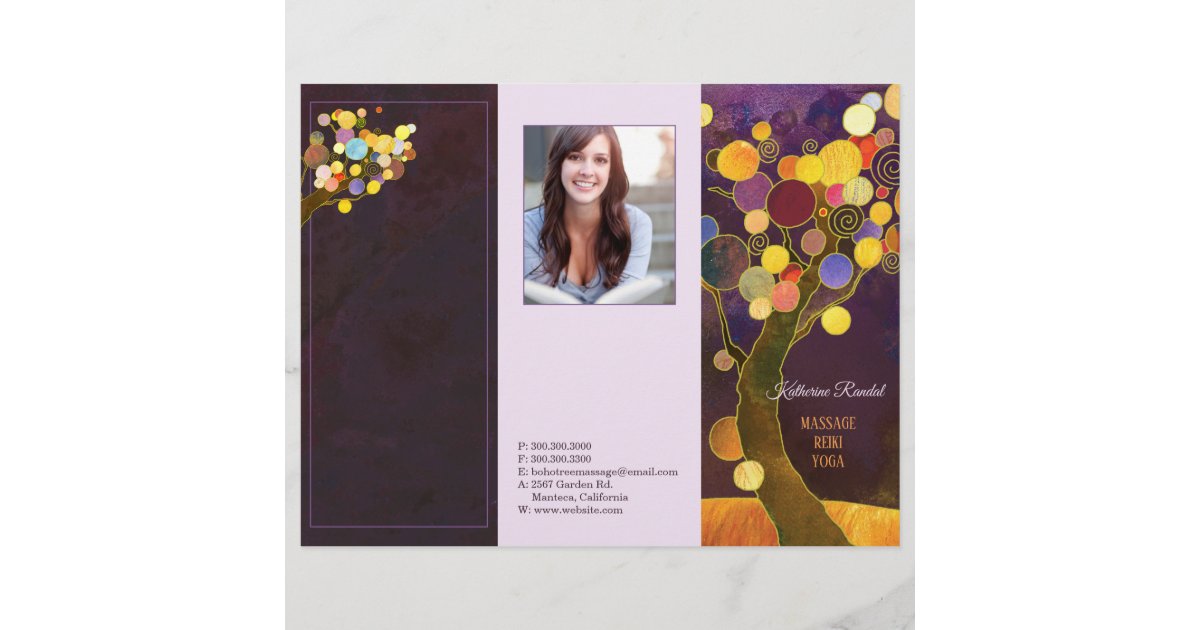 Rustic Purple Trees Tri Fold Business Brochure | Zazzle