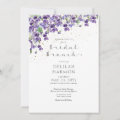 Rustic Purple Watercolor Violets Bridal Brunch Invitation | Zazzle
