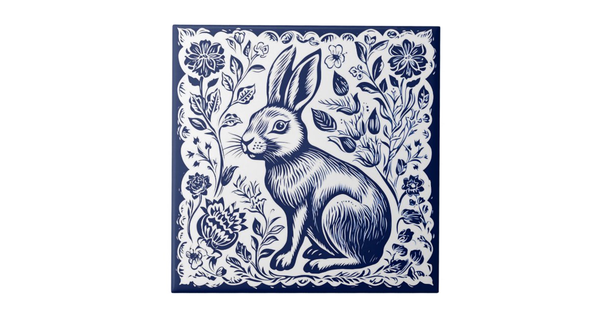 Rustic Rabbit Ceramic Ceramic Tile | Zazzle
