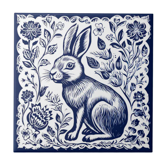 Rustic Rabbit Ceramic Ceramic Tile | Zazzle