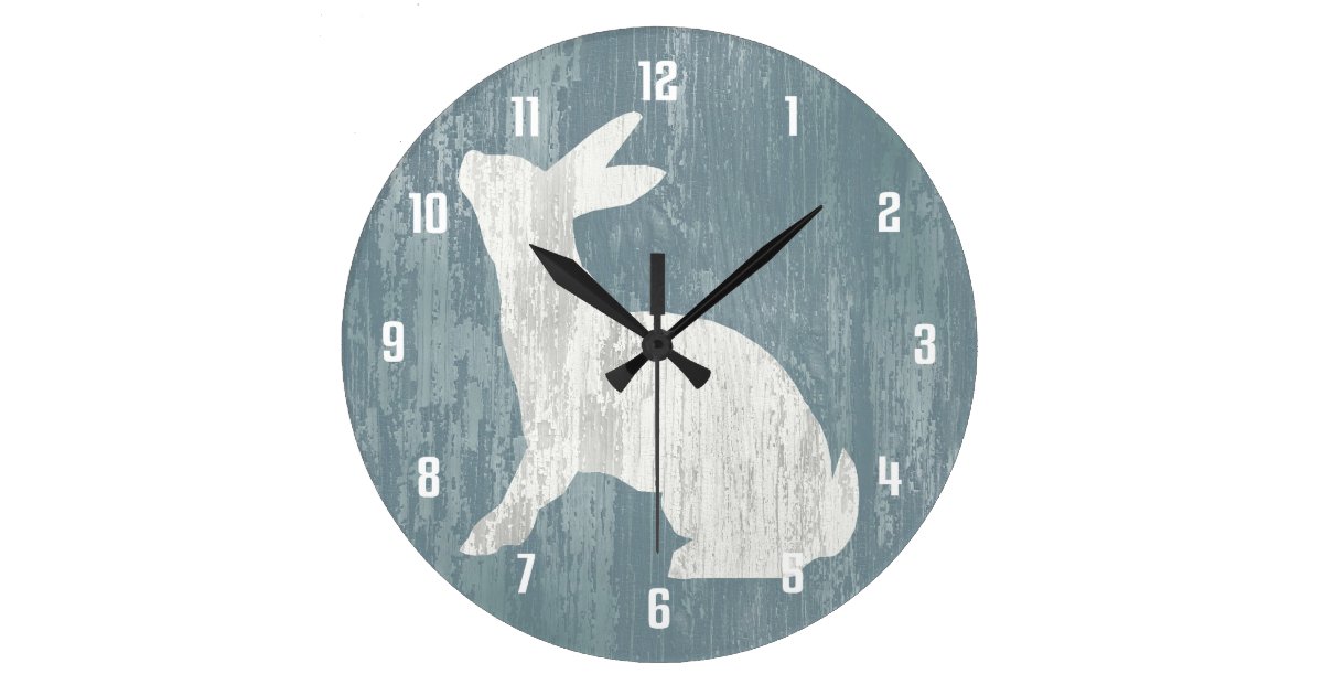 Rustic Rabbit Large Clock | Zazzle.com