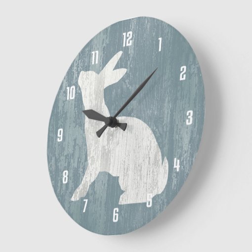 Rustic Rabbit Large Clock | Zazzle