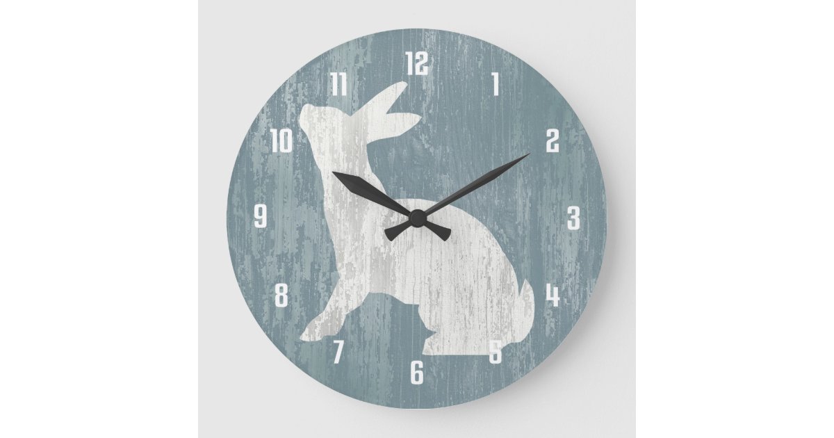 Rustic Rabbit Large Clock | Zazzle