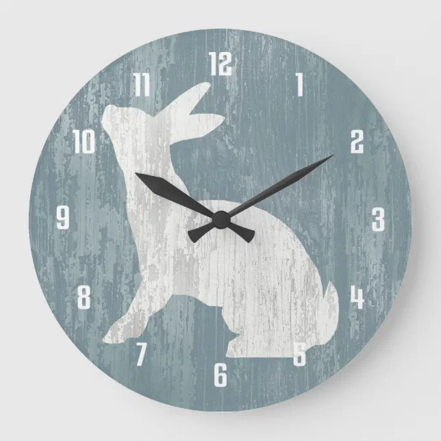 Rustic Rabbit Large Clock | Zazzle