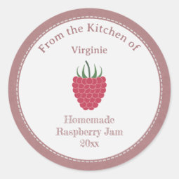 Rustic Raspberry Jam Label Sticker | Zazzle