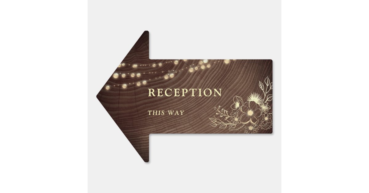 Rustic Reception Arrow Wedding Sign | Zazzle