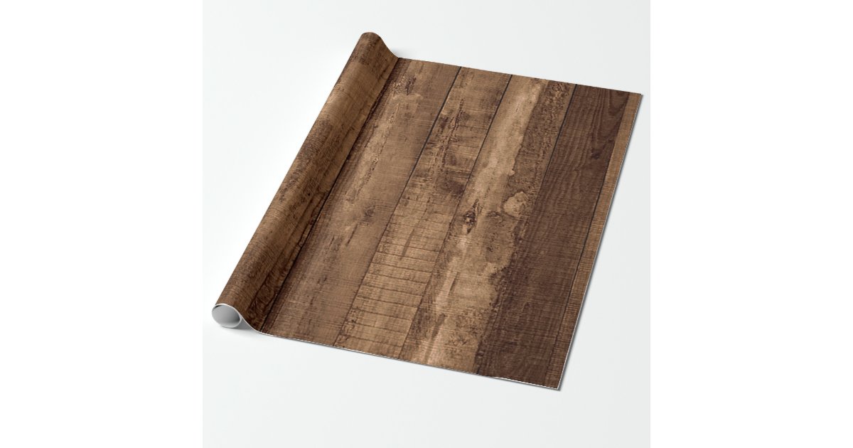 Rustic Reclaimed Barn Wood Farmhouse Wrapping Paper | Zazzle