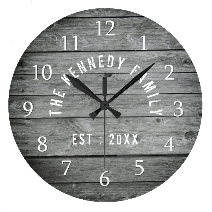 Rustic Reclaimed Wood Farmhouse Large Clock | Zazzle.com
