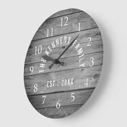 Rustic Reclaimed Wood Farmhouse Large Clock | Zazzle
