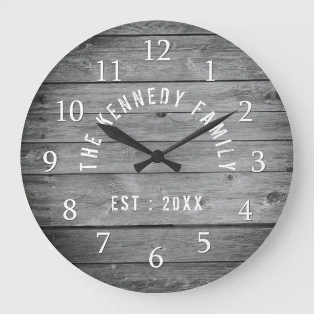 Rustic Reclaimed Wood Farmhouse Large Clock | Zazzle