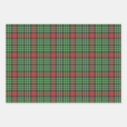 Rustic Red and Green Plaid Patterns Wrapping Paper Sheets | Zazzle