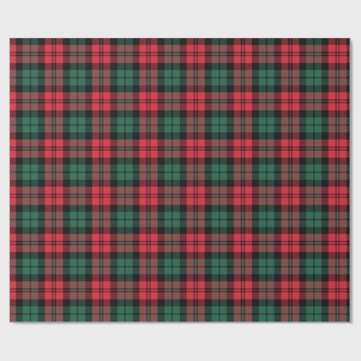 Rustic Red and Green Tartan Plaid Holiday Wrapping Paper | Zazzle