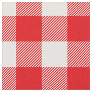 Red and Black Buffalo Check Fabric | Zazzle